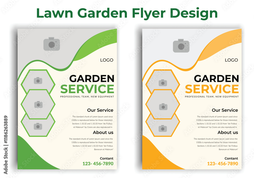 "Lawn Mower & Landscaping Garden Service Flyer Template: Professional ...
