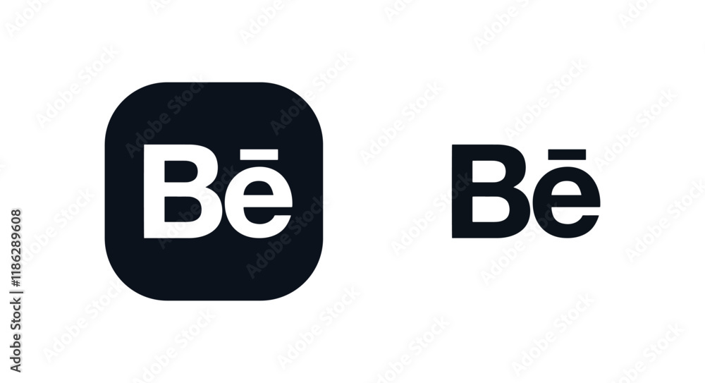 behance logo , behance icon button in black color. social media icons ...
