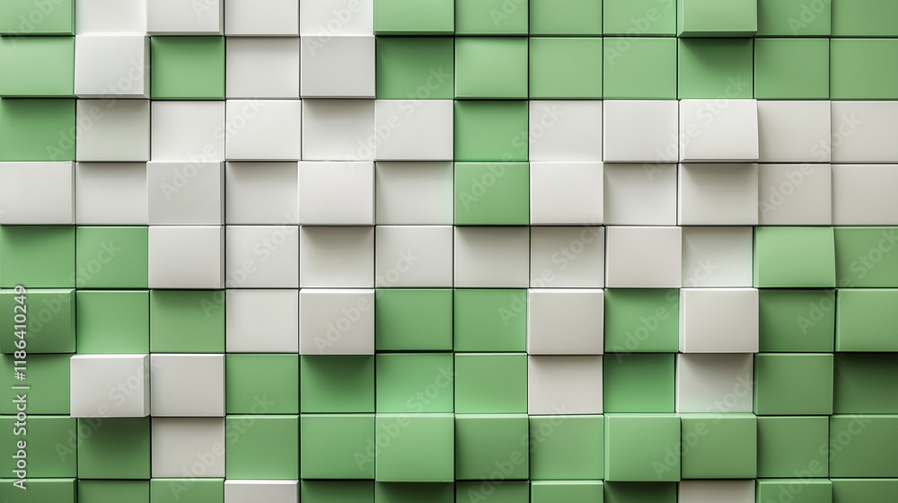 Stock-Illustration „Modern Minimalism: 3D Green and White Wall Tiles A ...