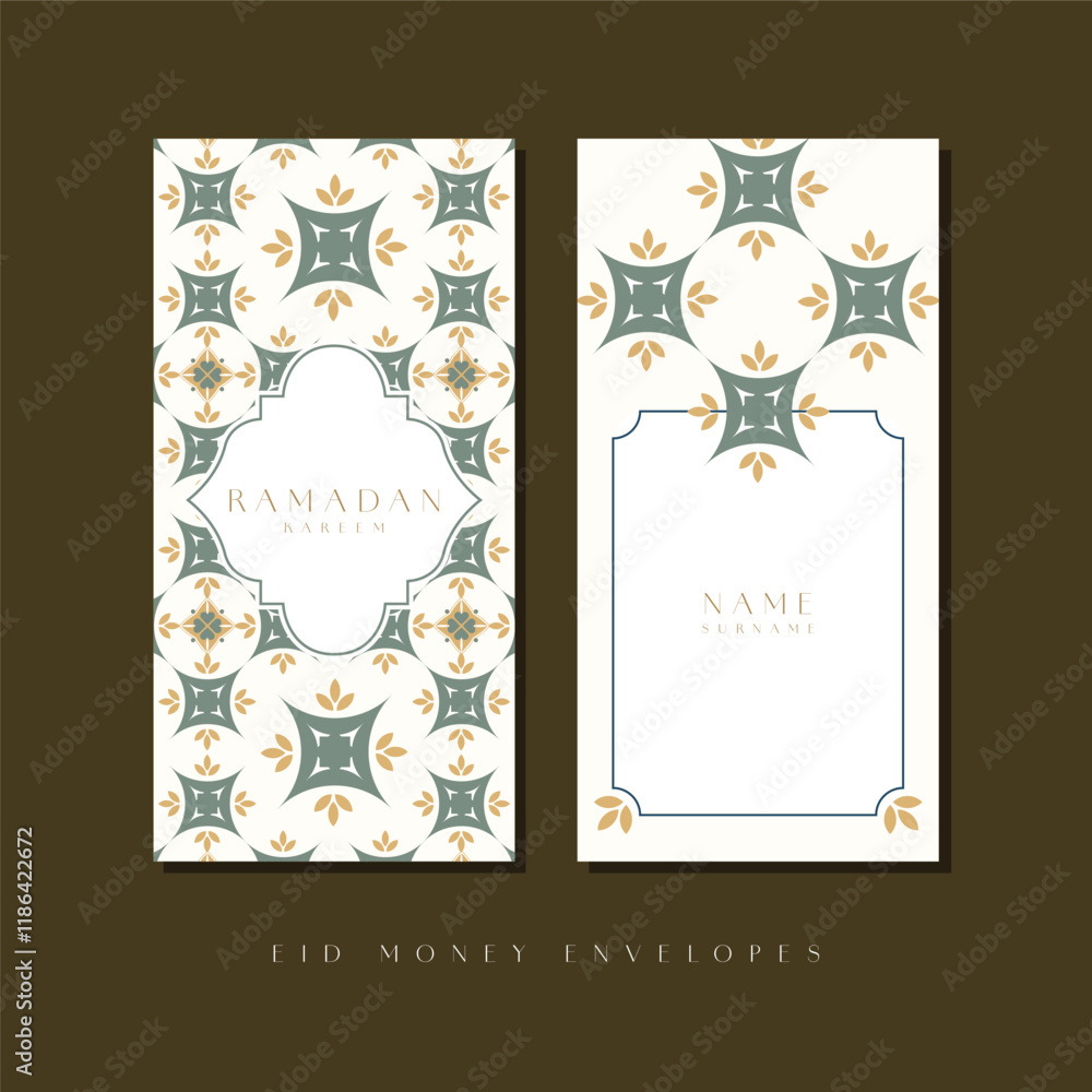 Idul Fitri, Lebaran, Ramadan Kareem money envelope template design. Eid ...