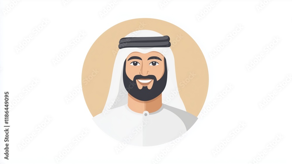 logo, vector style logo of an emirati man with white background and ...