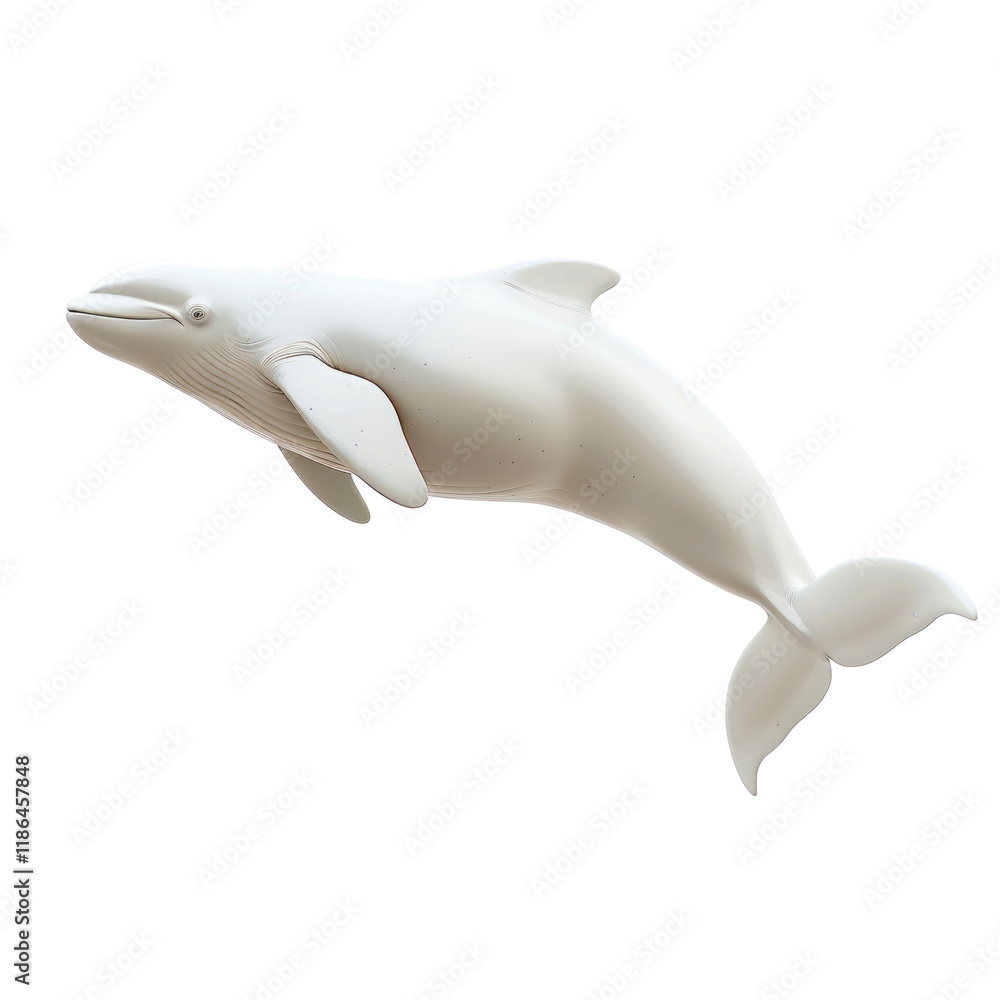 Photorealistic Beluga Whale Isolated on Clean transparent background ...