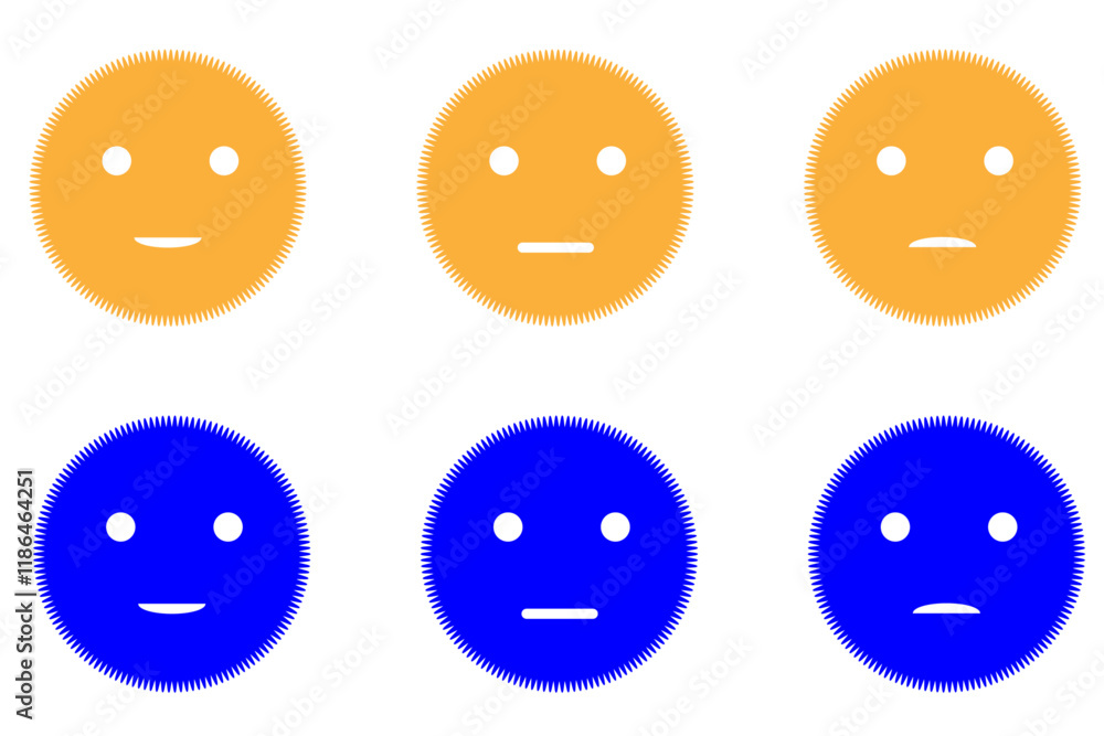 happy sad emoji series, happy , sad, average, red emoji, yellow emoji ...