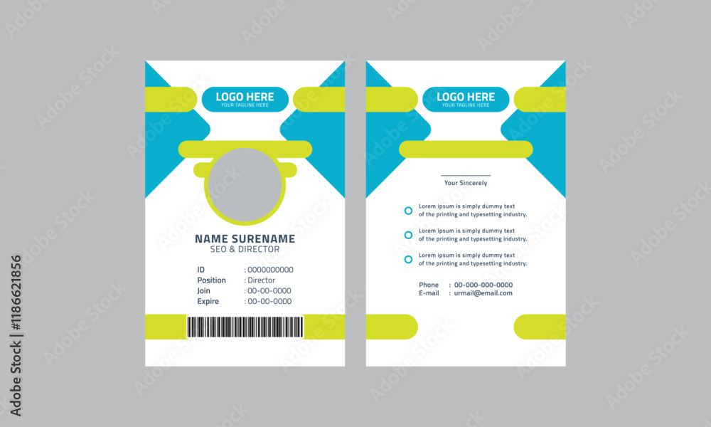 Corporate id card layout, modern company id card template Stock Vector ...