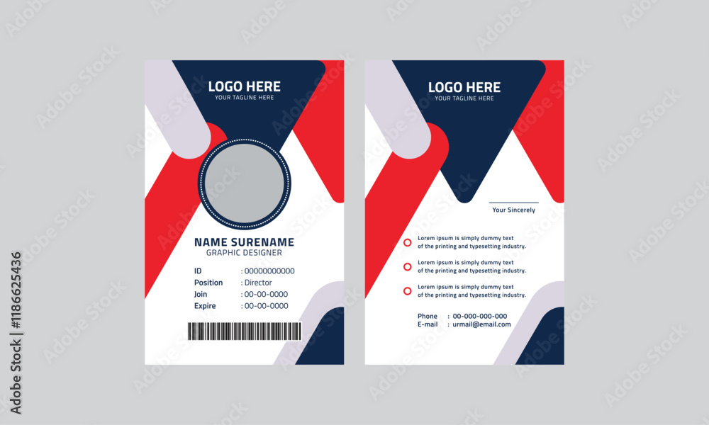 Corporate id card layout, modern company id card template Stock Vector ...