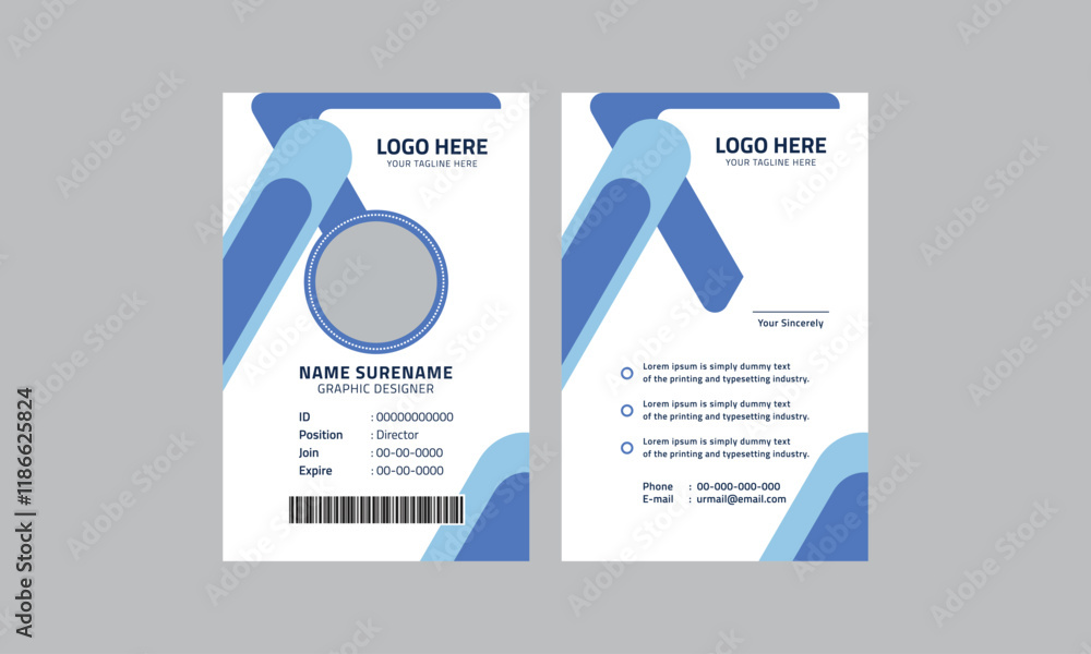 Corporate id card layout, modern company id card template Stock Vector ...