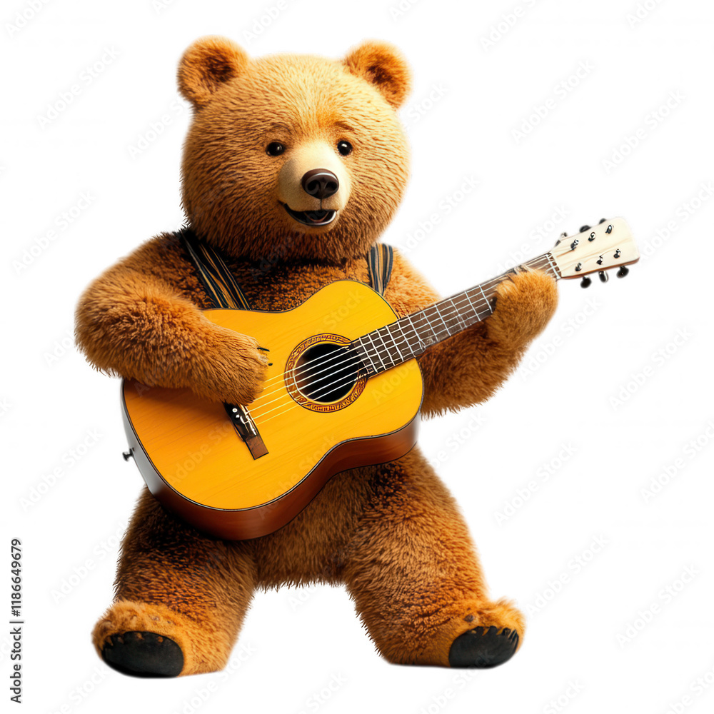 [Paddington Bear holding guitar] Paddington Bear Plush Toy Plays Guitar ...