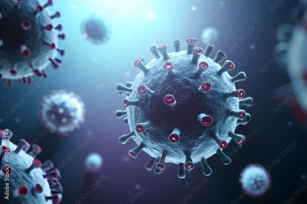 Human metapneumovirus, hMPV Virus Macroscopic or Microscopic View ai ...