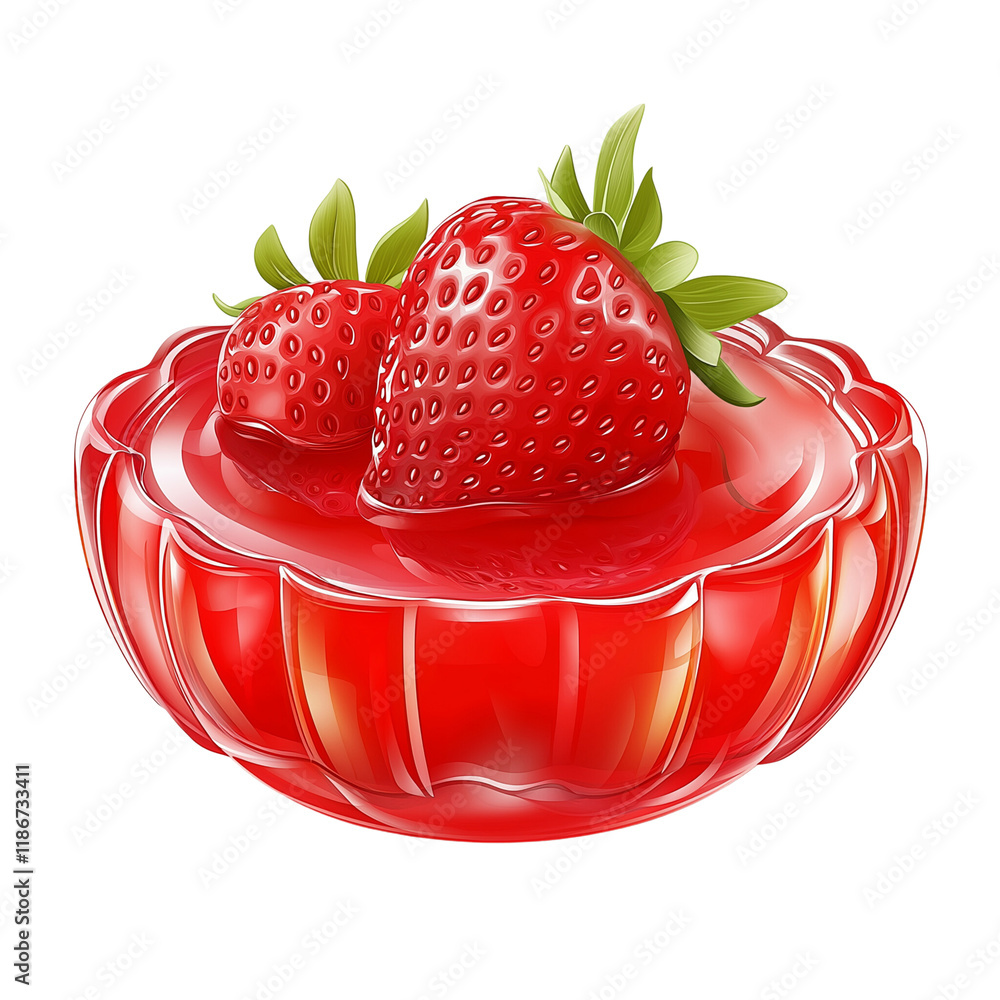 - Strawberry jello, clipart on a transparent background,png Stock Photo ...