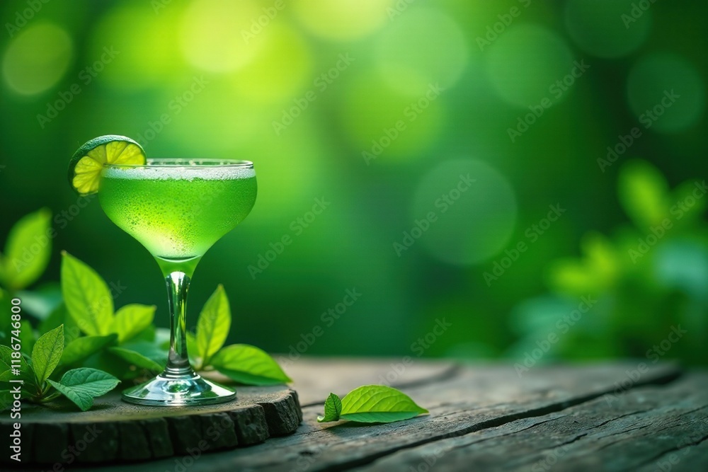 Margarita con fondo estilizado de naturaleza y texturas, greenery, leaf ...