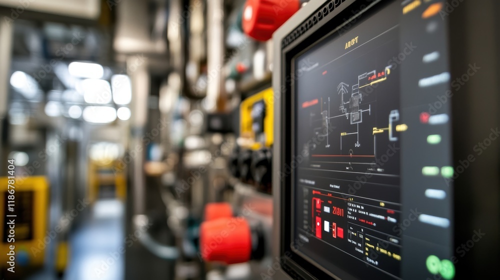 Modern control panel displaying schematics, data, and key performance indicators - kpis - within ...