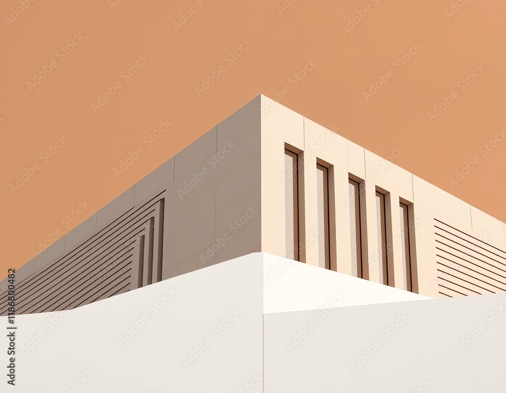 Minimalist Architectural Design of a Modern Building with Pantone 2025 ...