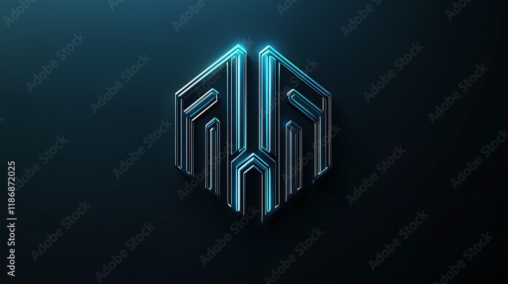 Futuristic logo design for an innovative AI company showcasing sleek ...