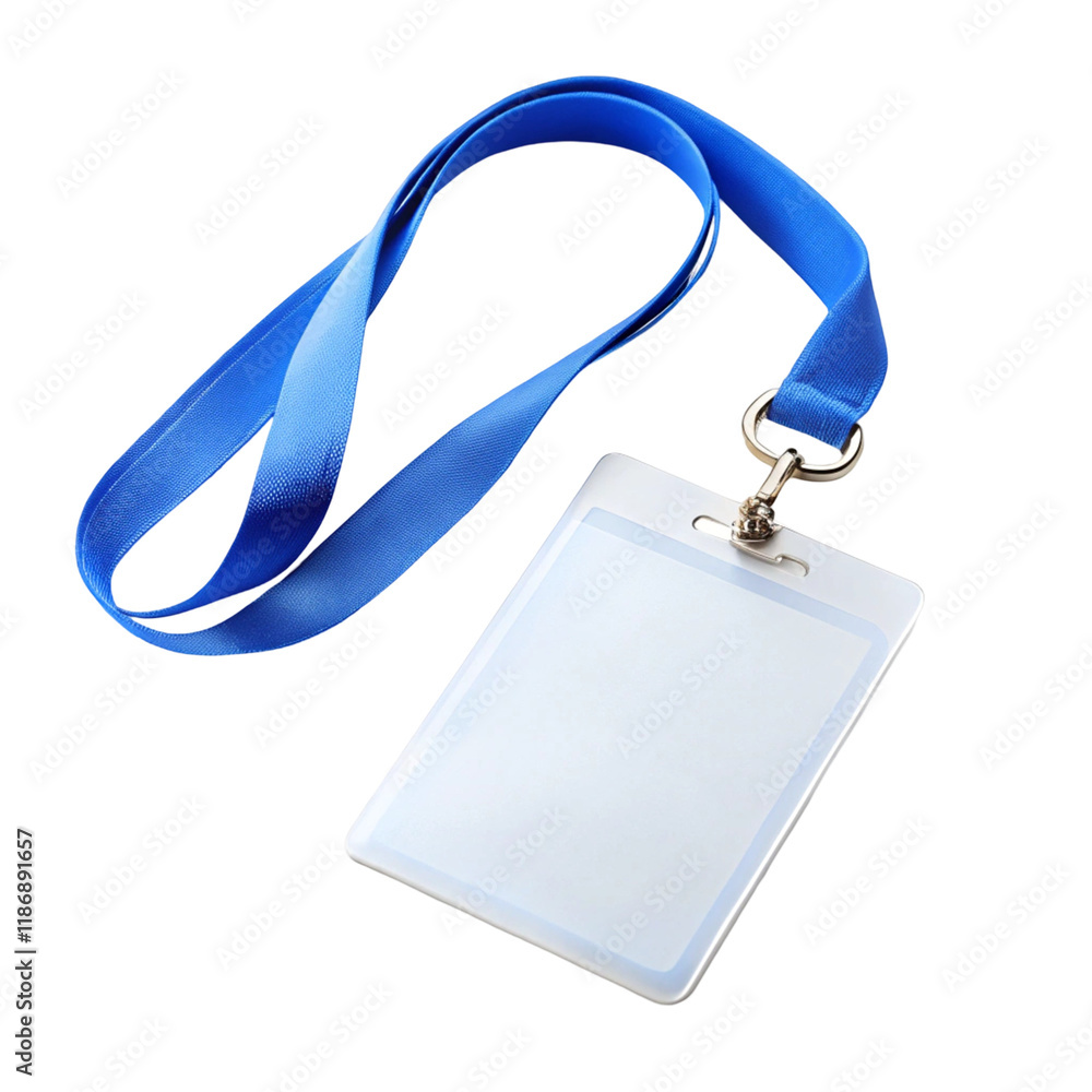 Blank ID card with ribbon isolated on transparent background Stock ...