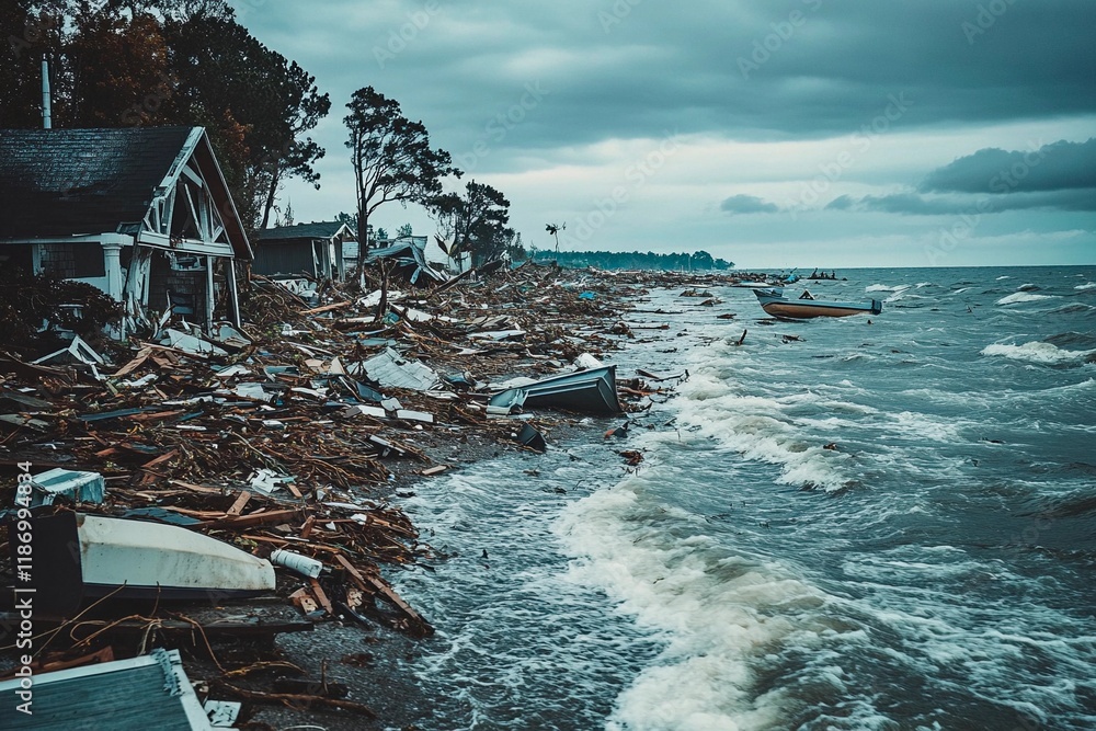 Stormy aftermath of flooding reveals nature's destructive force along ...