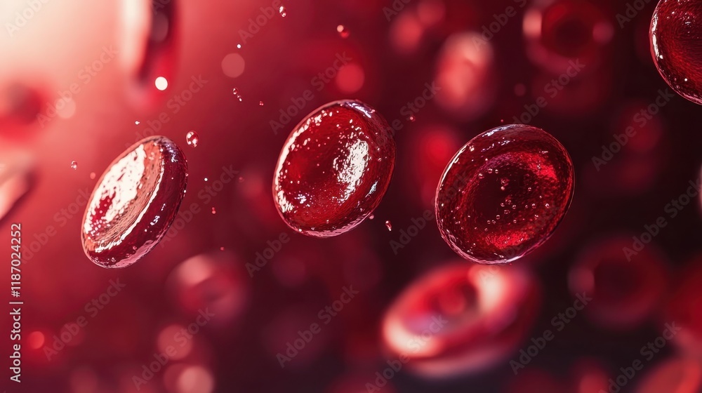 Stock-Illustration „microscopic view, red blood cells, plasma ...