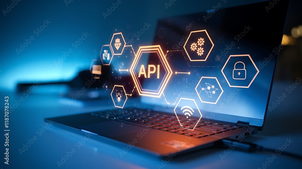 Businessman Pressing Virtual Button Api Application Programming