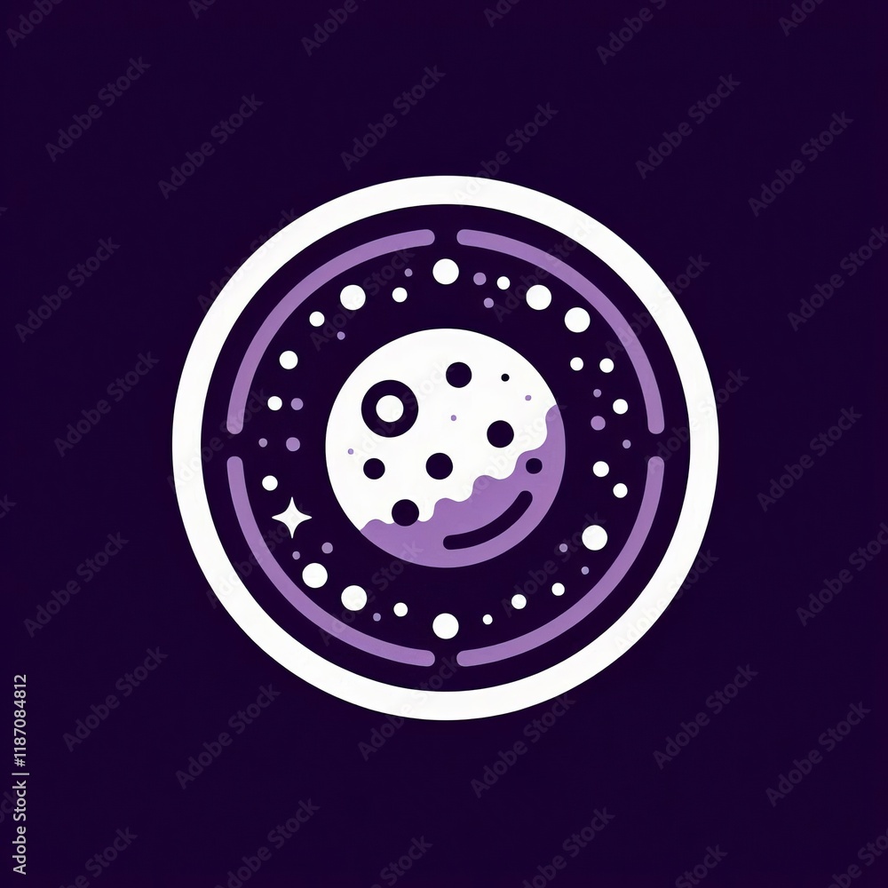 Purple Outline White Fill Purple circle outline with a white int Stock ...