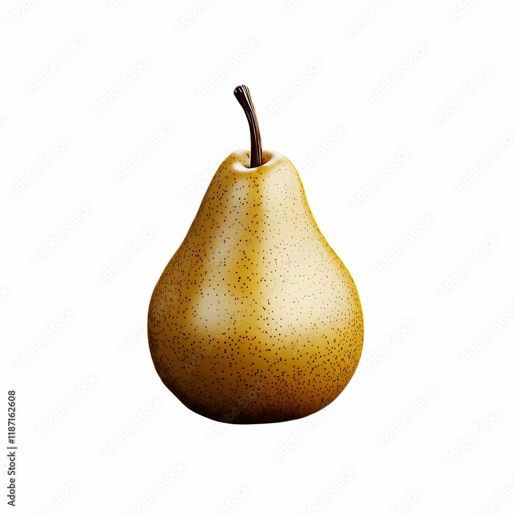 Realistic golden pear illustration, designed with smooth and simple ...