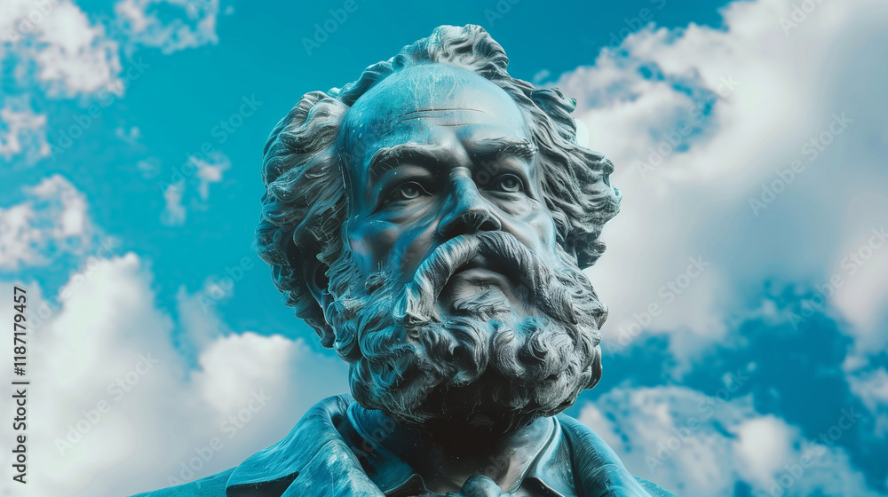 Karl Marx Monument. Statue of German philosopher Karl Marx in Saxony ...
