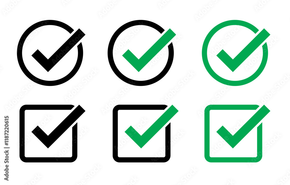 Green check mark icon. Check mark vector icon. Checkmark Illustration ...