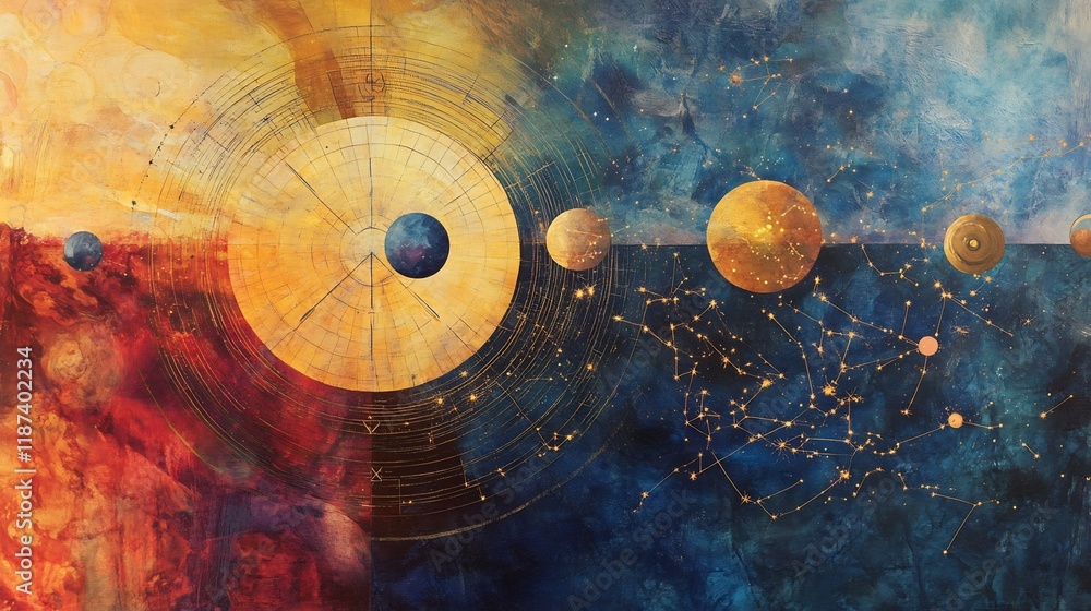 Astrology guides illustrated planetary influences spiritual energy and ...