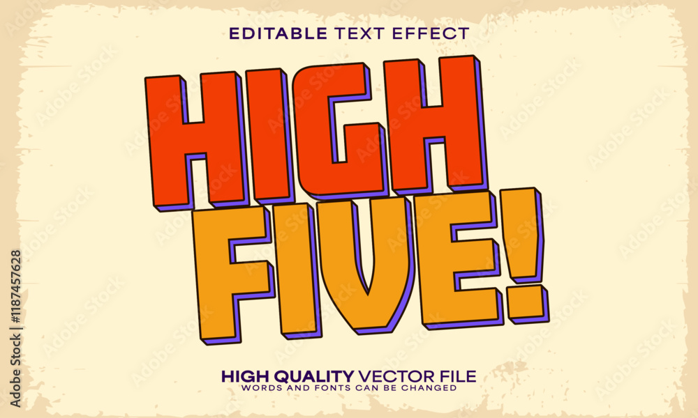 Retro vintage text effect, editable text effect and 80s 3d font style ...