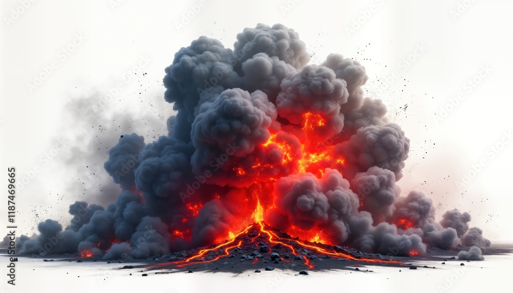Massive explosion erupts from volcano spewing hot lava and dark smoke ...