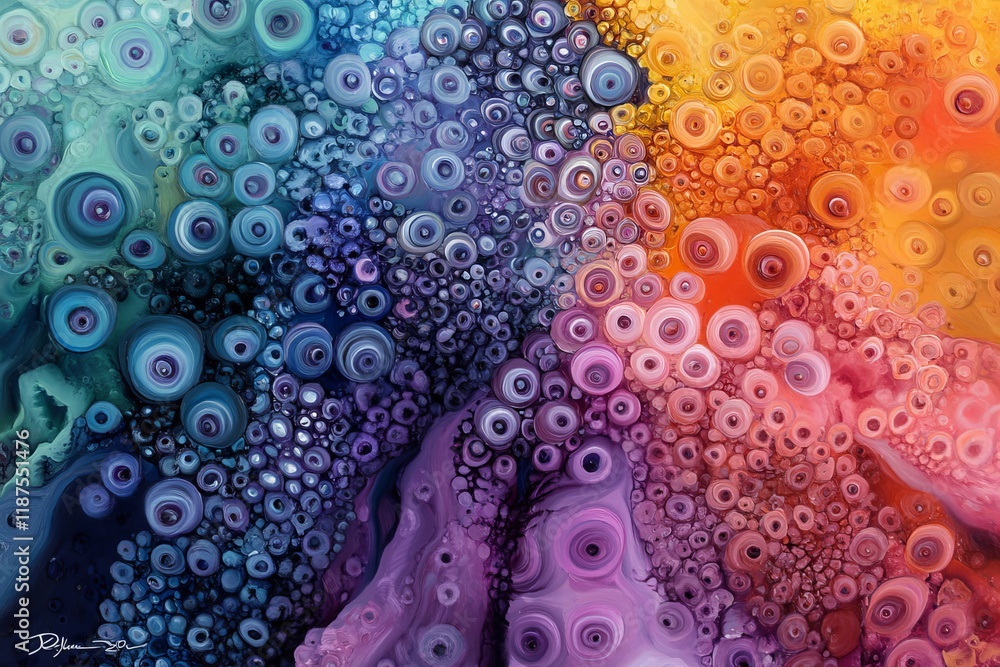 ai-generatednon-representational art, painting of cell formations ...