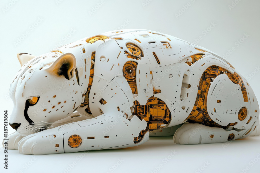 Foto de Stock Biomimicry, A futuristic robot design that mimics human ...