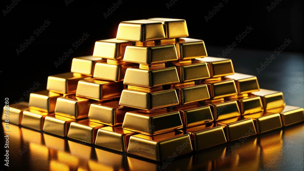 Macro Gold Bullion Bars, Stacked Gold, High Resolution, Ultra Realistic Gold, 16k Photo ...