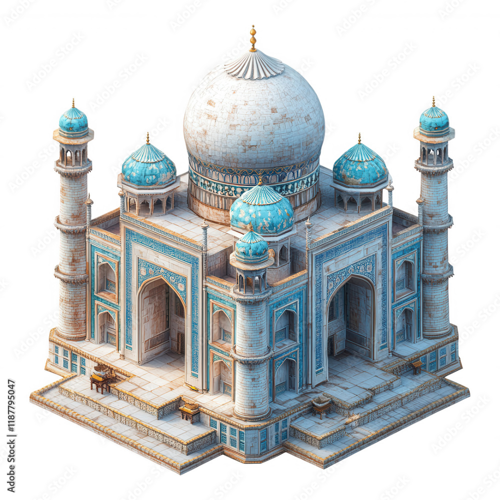 [Virtual Badshahi Mosque model] Mughal-Style Badshahi Mosque 3D Model ...