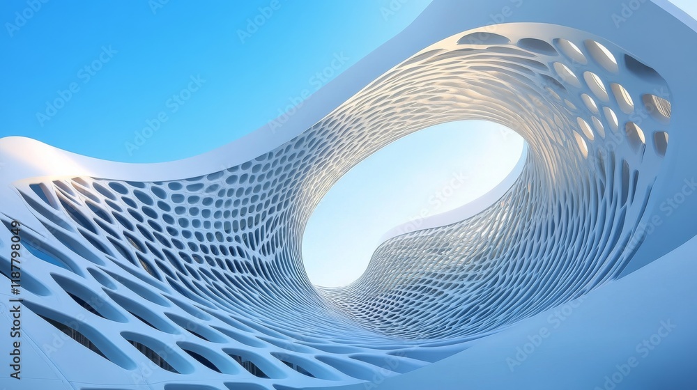 Ilustración de Stock 62.A modern 3D composition featuring sinuous, wave ...