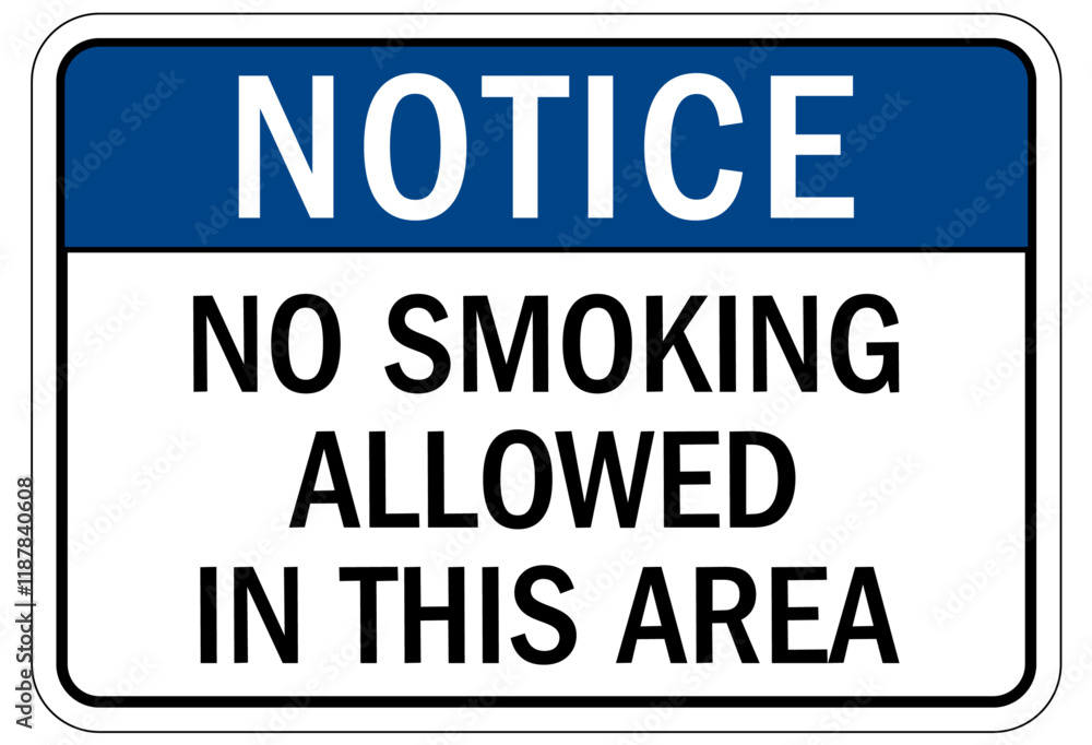 No smoking sign no smoking allowed in this area Stock Vector | Adobe Stock