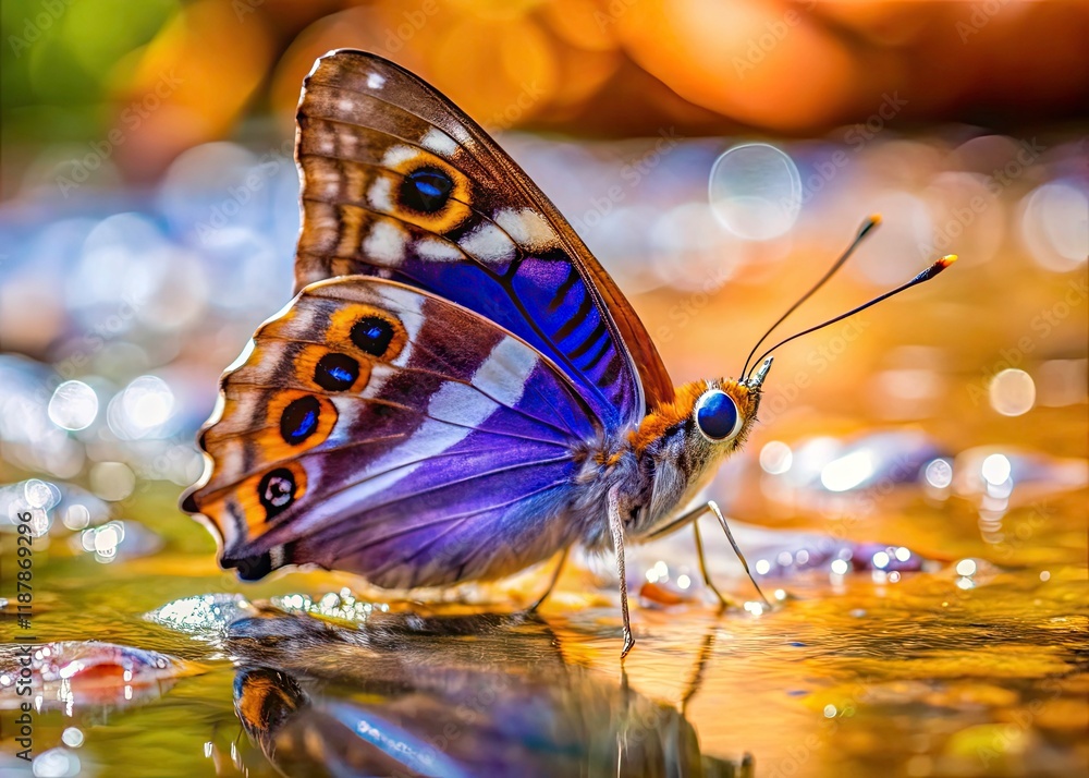 Lesser Purple Emperor Butterfly, Apatura ilia, Drinking Water, Summer ...
