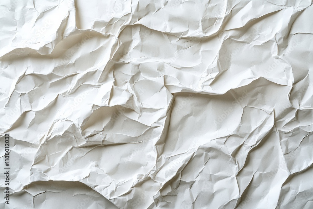 Artistic representation of creased white craft paper with organic lines ...