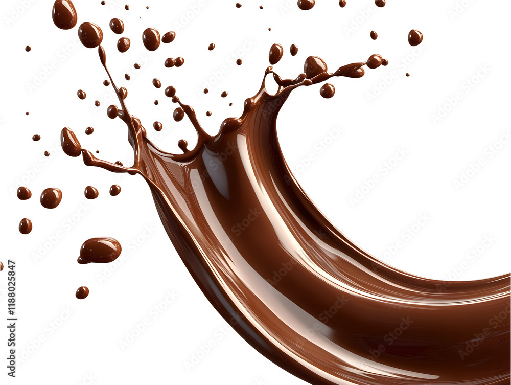 liquid chocolate splash wave isolated on white background, PNG ...