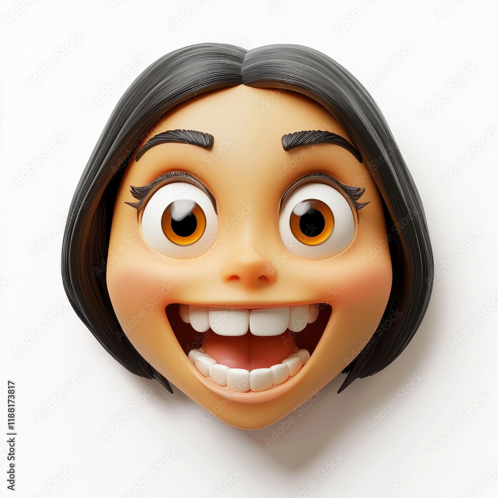 3D Emoji of Happy Indian Woman, Transparent Background, Smiling with ...