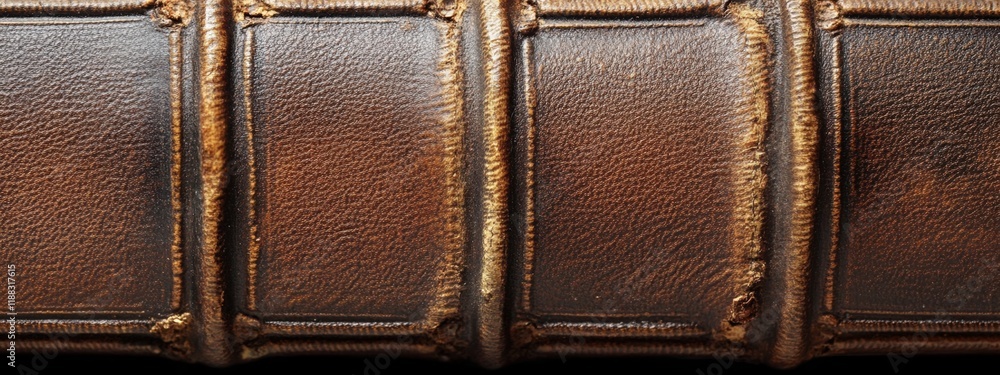 Aged leather book spine texture, showcasing antique charm, rich patina ...