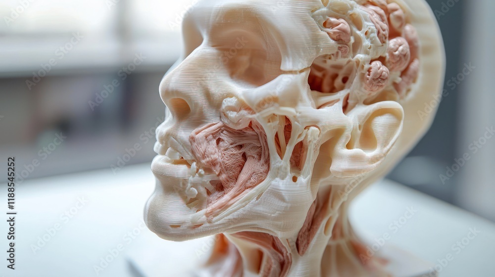 3D Printed Anatomical Head Model: Detailed View of Human Musculature ...