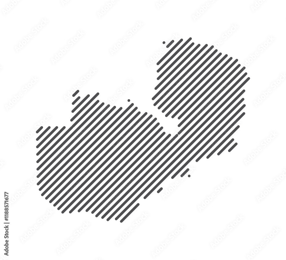 Zambia - Map of the country formed by lines. Vector Illustration. Stock ...