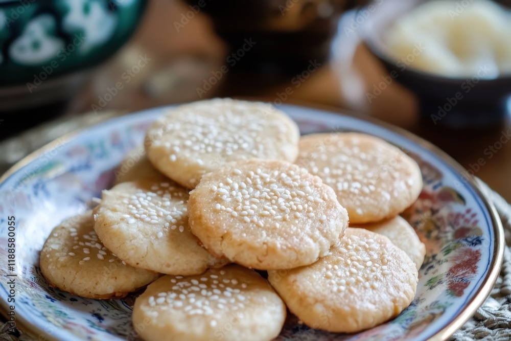 Yakgwa traditional Korean cookies made from flour sesame oil honey rice ...