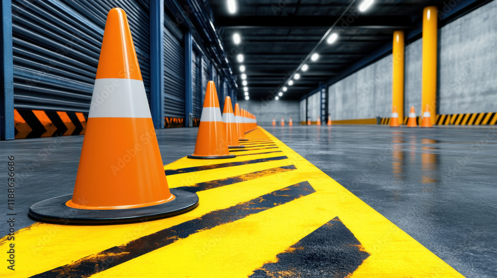 Safety zone, A high-quality image depicting an industrial safety zone ...