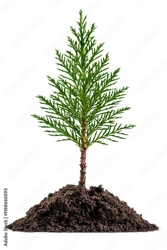 Redwood tree sapling isolated on Transparent background, PNG file Stock ...