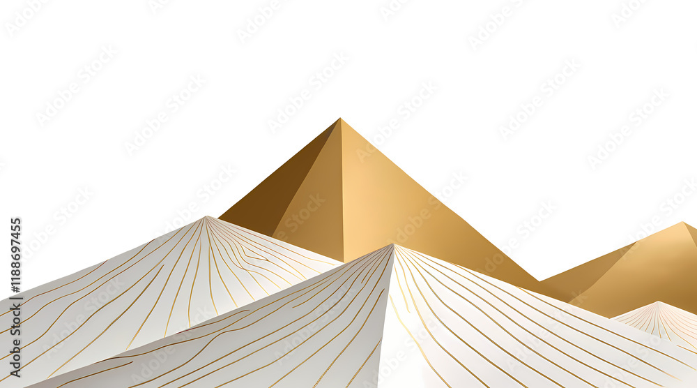 Pyramids golden sand dunes minimalist desert landscape, minimalist ...