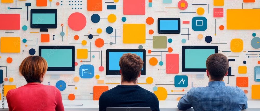 Professionals aligning strategy with successful results, using real ...