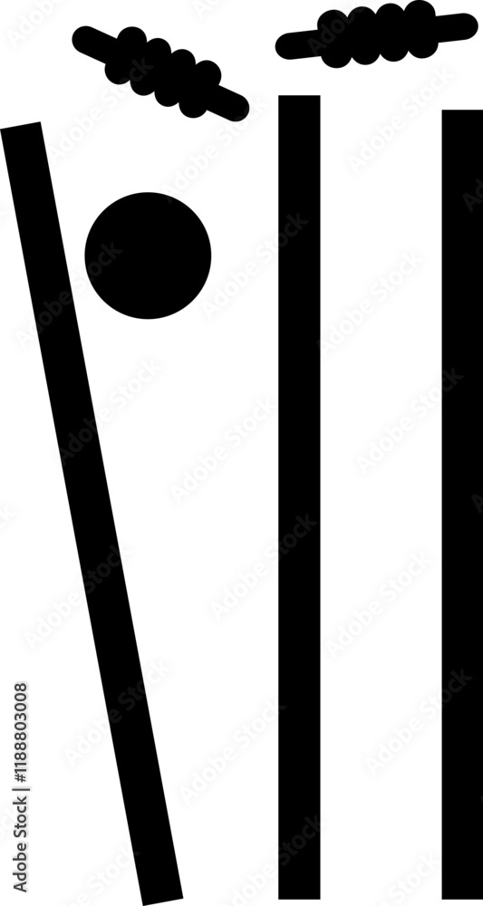 Cricket wicket icon . Cricket game vector isolated on transparent ...