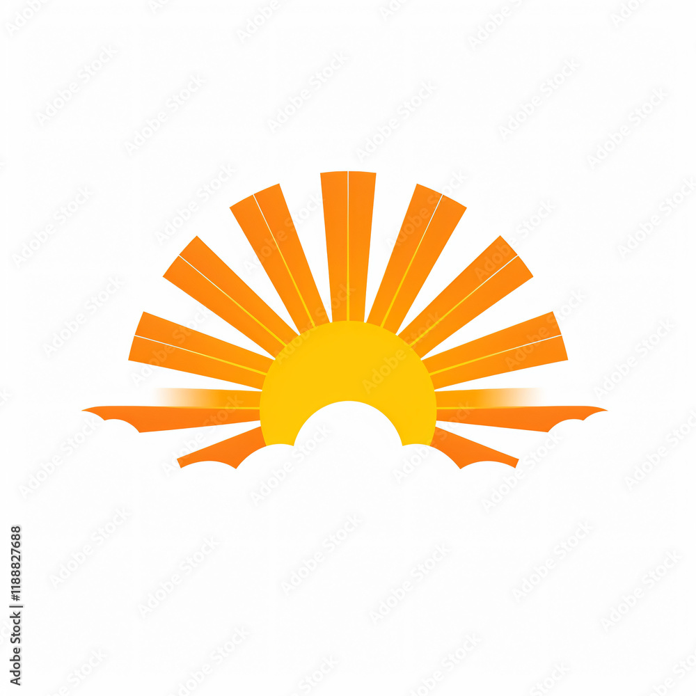 Simple Sunbeam Clip Art on Transparent Background rays warm hope flat ...