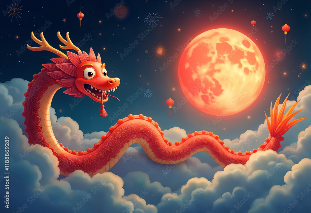 Snake Guardian at the Festive Gate: A majestic snake coils around a ...