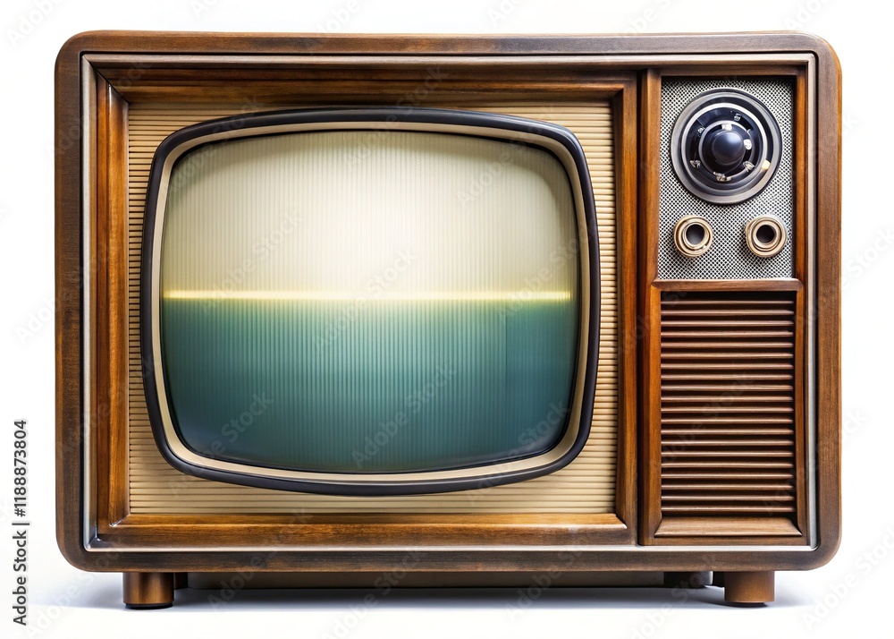 Vintage CRT Television, Blank Screen, Isolated, Retro TV, Long Exposure ...